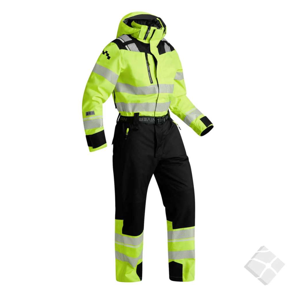 Vinteroverall til dame KL3, safety gul/sort