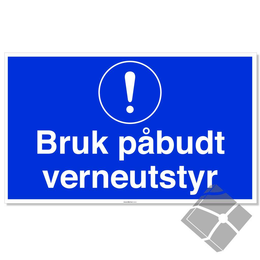 Påbud med verneutstyr -alu.skilt